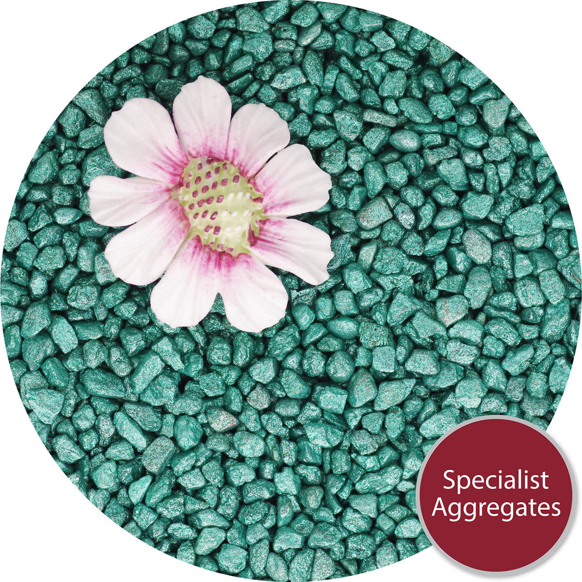 Buy Rounded Gravel Nuggets - Starburst Green | Specialist Aggregates Ltd