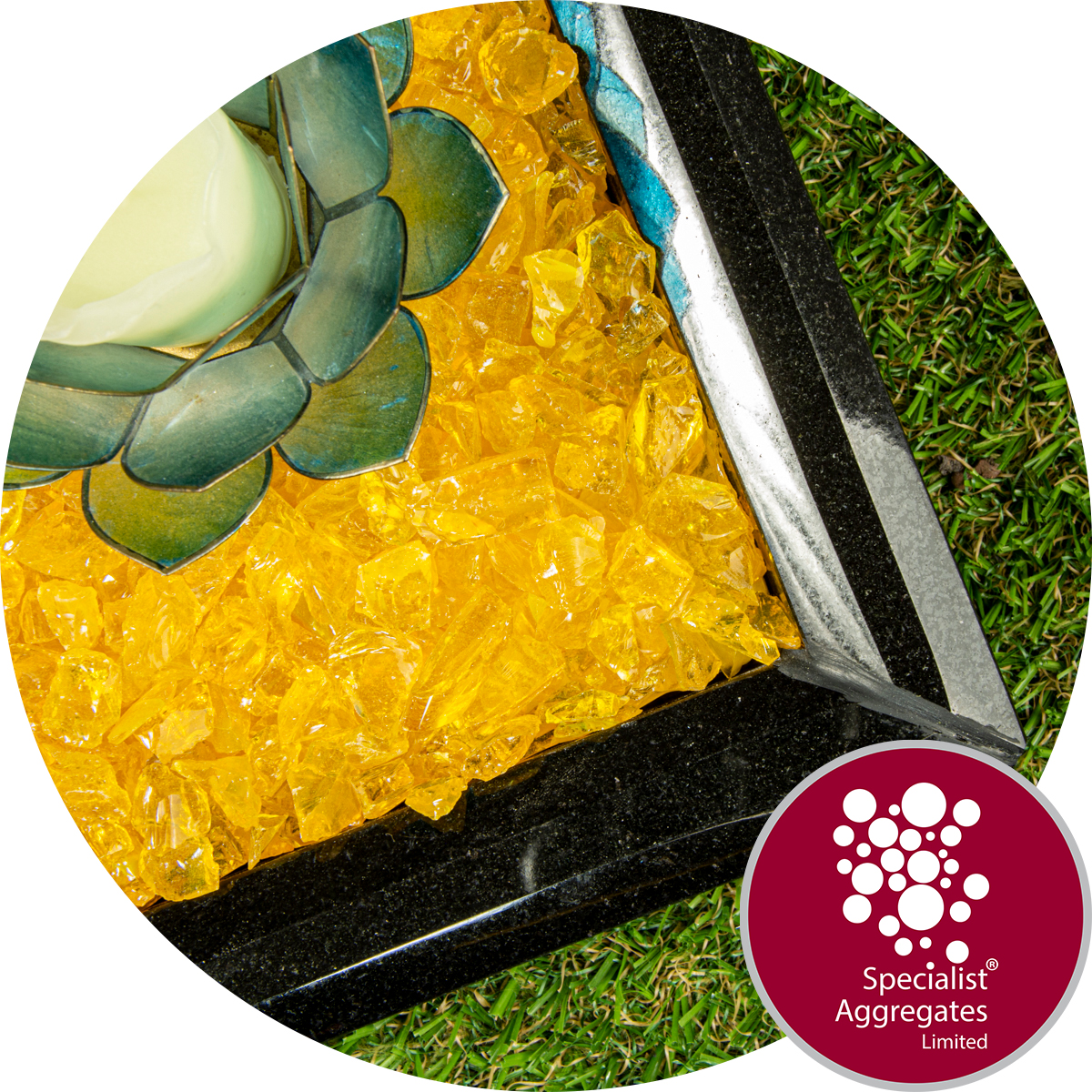 Buy Enviro-Glass Gravel - Golden Yellow Crystal | Specialist Aggregates Ltd