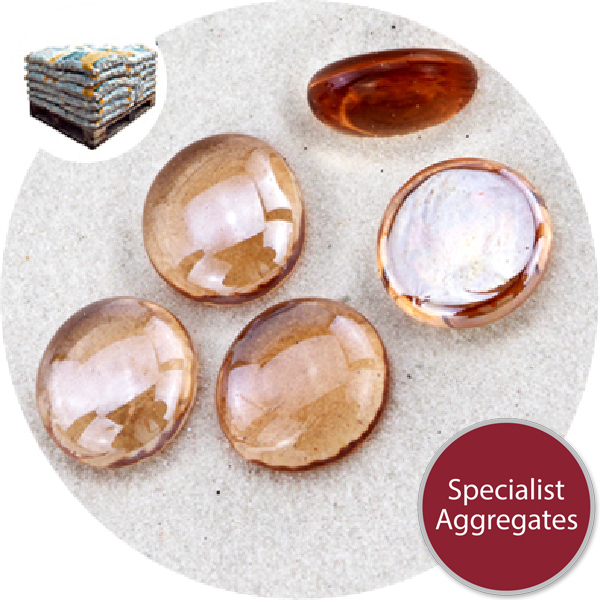 Buy Glass Nuggets - Lustered Apricot Pink | Specialist Aggregates Ltd