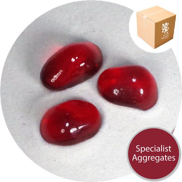 Buy Glass Pebbles - Ruby Red | Specialist Aggregates Ltd