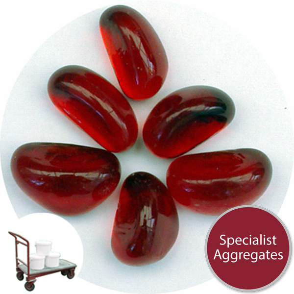 Buy Glass Stones - Ruby Red | Specialist Aggregates Ltd