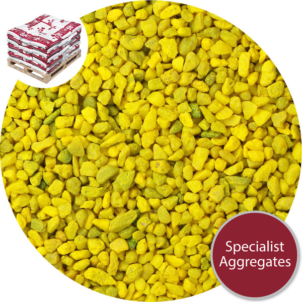 Buy Rounded Gravel Nuggets - Sunflower Yellow | Specialist Aggregates Ltd