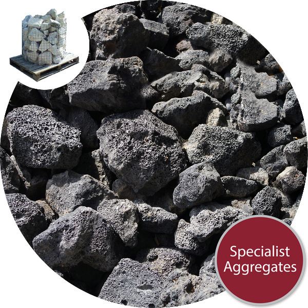 Buy Volcanic Lava - Black Cobbles | Specialist Aggregates Ltd
