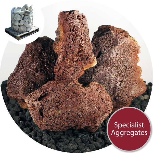 Buy Volcanic Lava - Red Rockery | Specialist Aggregates Ltd